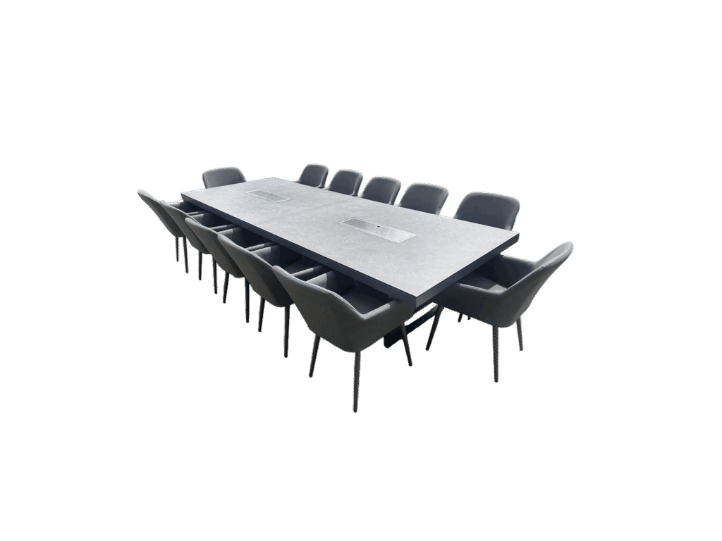 Jupiter Double Fire Pit Dining Set - Ethora Outdoor Living